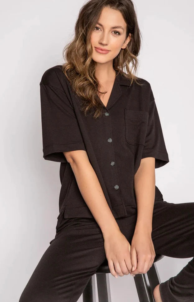 Essential Jammie Top - Black – My Bare Essentials