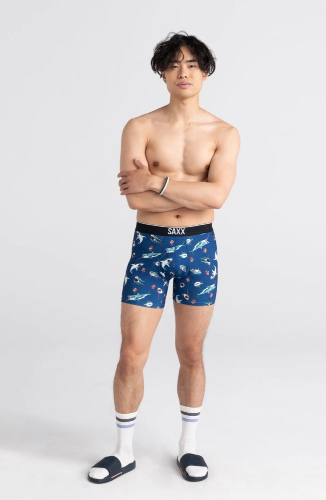Vibe Super Soft Jersey Boxer Brief In Black Candy Canes by SAXX – My ...